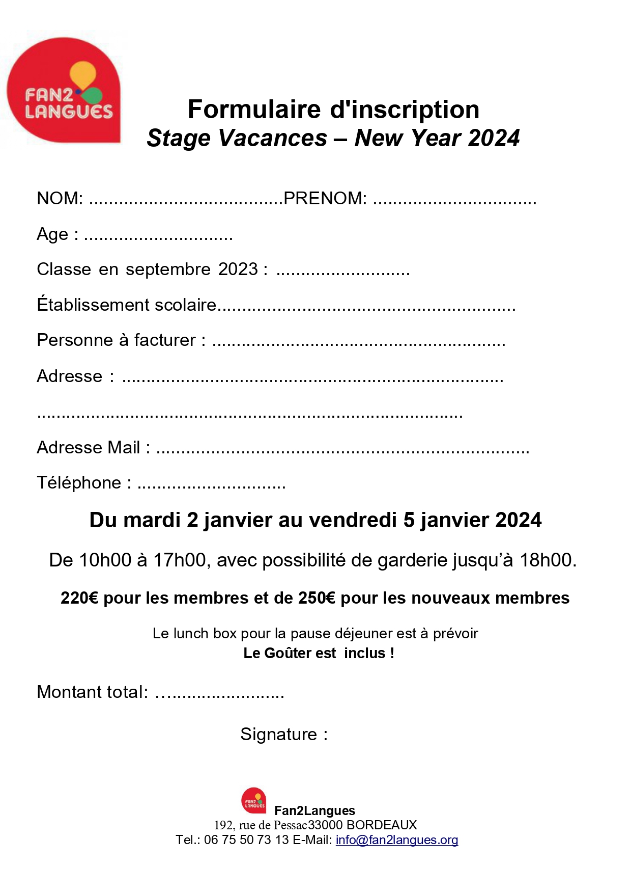 Stage de fin d’année | Fan2Langues